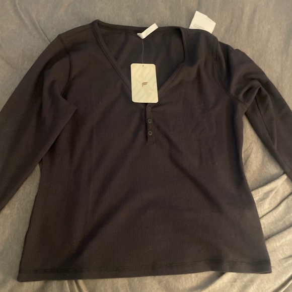 Fabletics | Tops | Fabletics Waffle Ls Henley | Poshmark